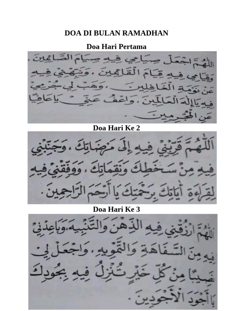 DOA DI BULAN RAMADHAN | PDF