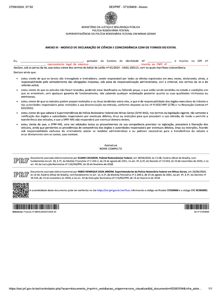 Anexo III Modelo de Declaracao 667f16ee08b74 | PDF