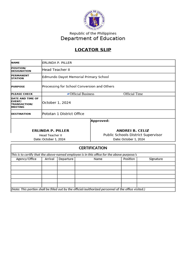 Locator Slip Genodia | PDF | Social Institutions | Public Administration
