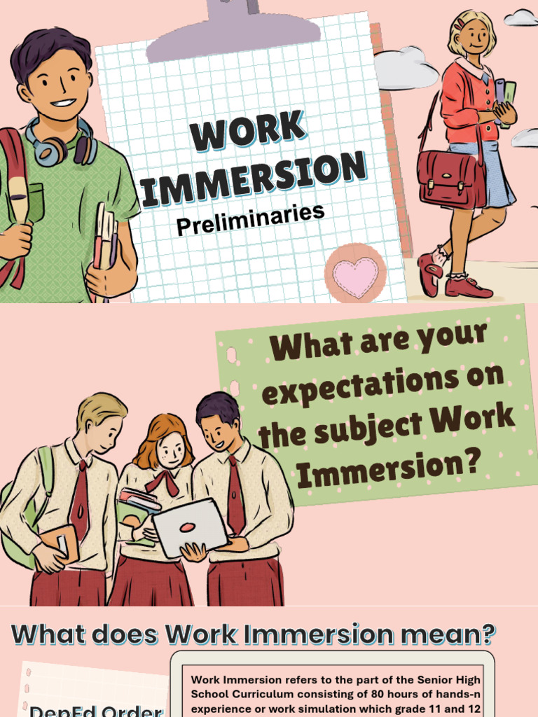 01-Work-Immersion Intro Stud | PDF | Curriculum | Cognition