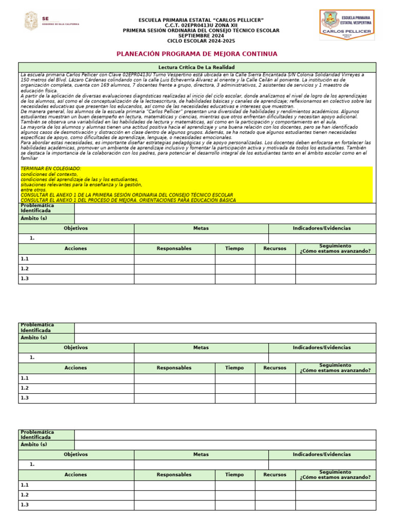Planeación PMC | PDF | Educación primaria | Enseñando
