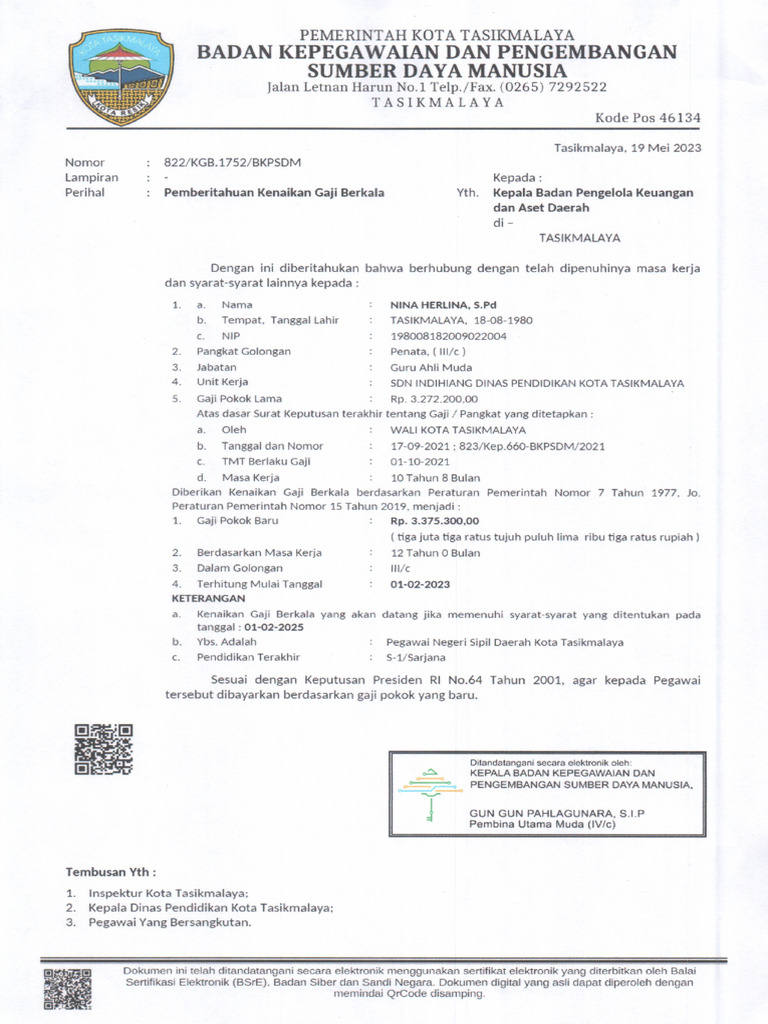 SK Berkala Nina Herlina 2023 | PDF