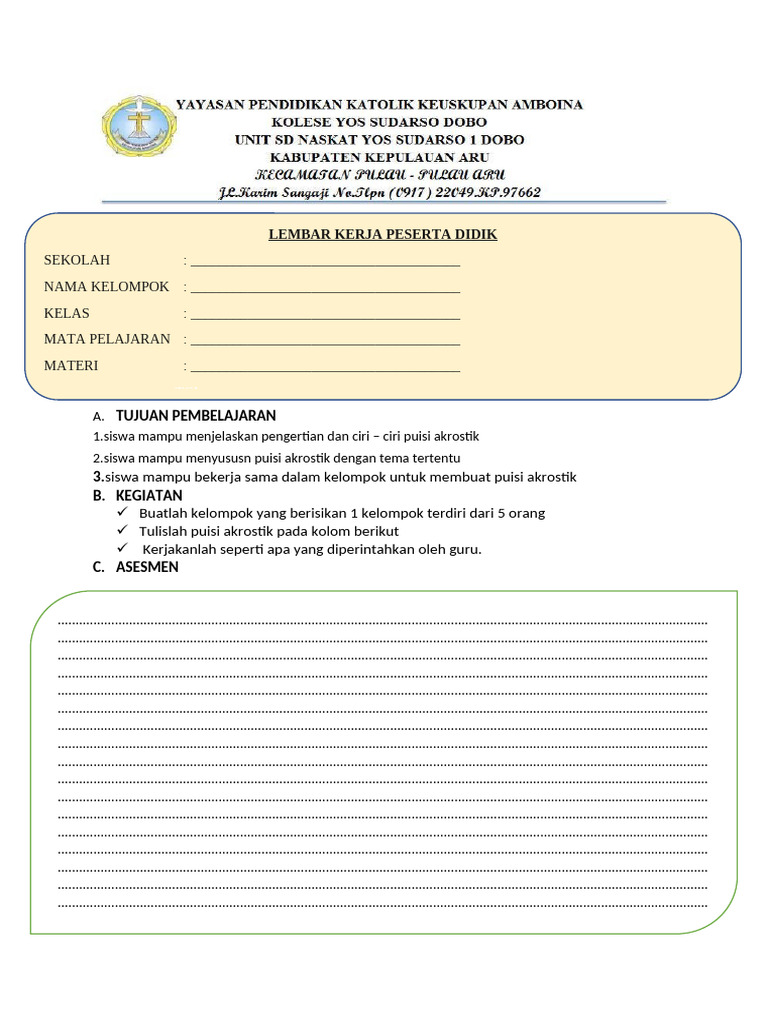 Lkpd Bindo Pembel 1 Kelas 5 | PDF