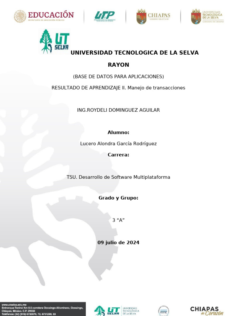 Transaccion Con Rollback | PDF | Bases de datos | Ácido