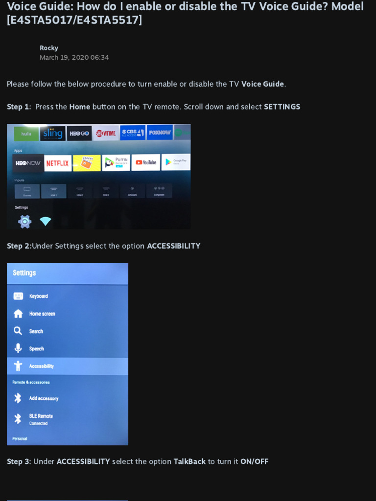 E4STA5017 - Enable Voice Guide | PDF