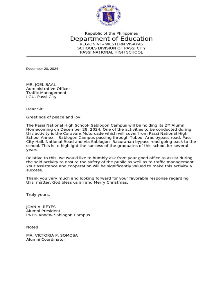 Letter For Caravan | PDF