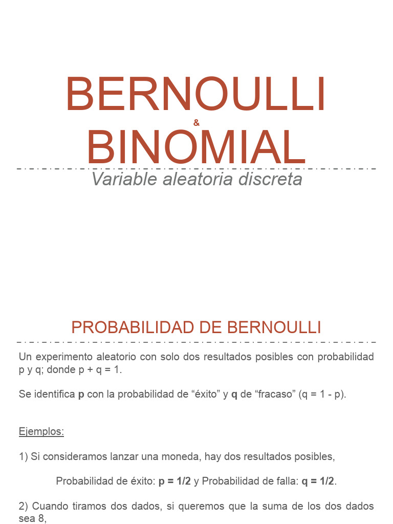 Bernoulli - Binomial | PDF | Probabilidad | Matemáticas Aplicadas