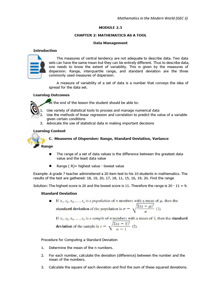 Range, SD and V | PDF | Standard Deviation | Statistical Dispersion