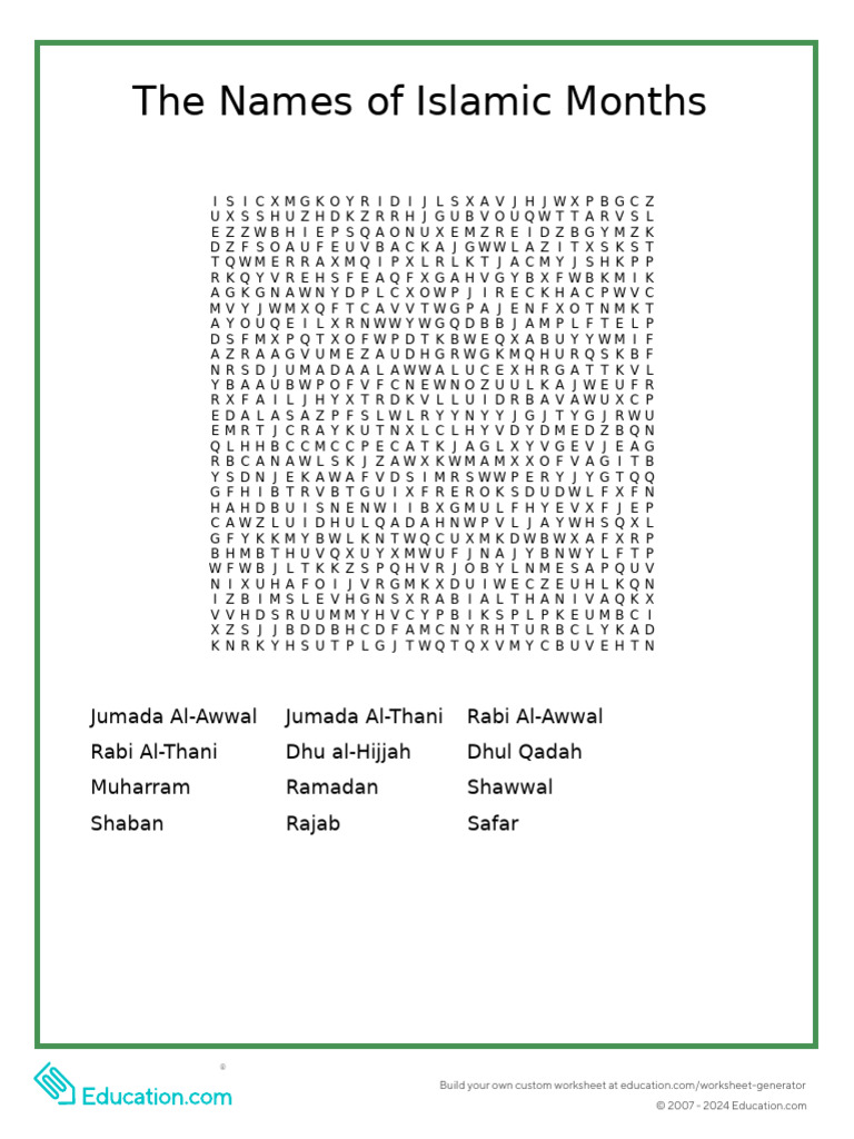The Names of Islamic Months | PDF