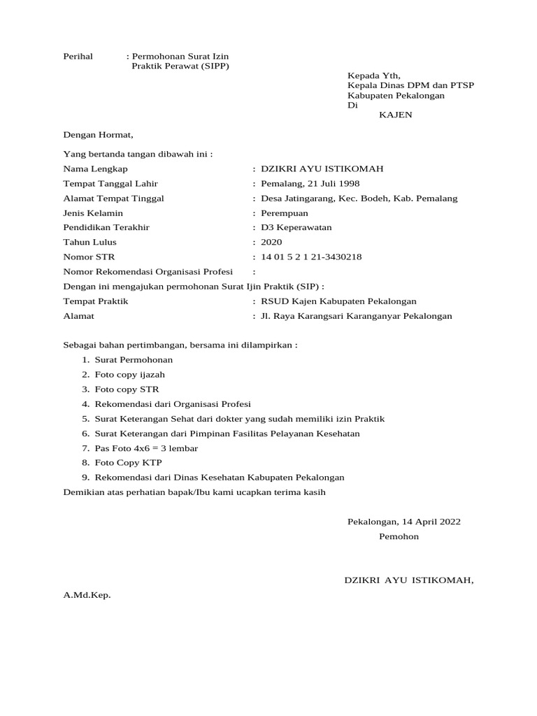 Permohonan Dzikri | PDF