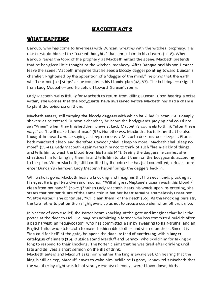 MacbethEnglish-Act-2 | PDF | Macbeth