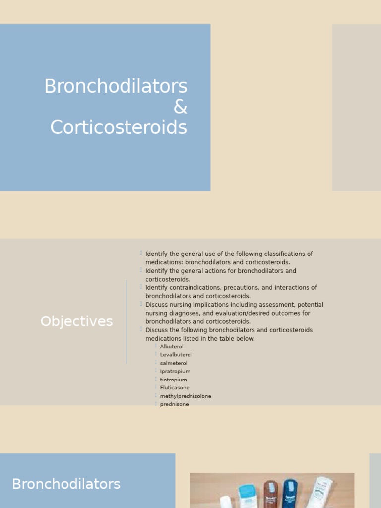 PNR 121 - Bronchodilators and Corticosteroids - Student | PDF | Corticosteroid | Drugs