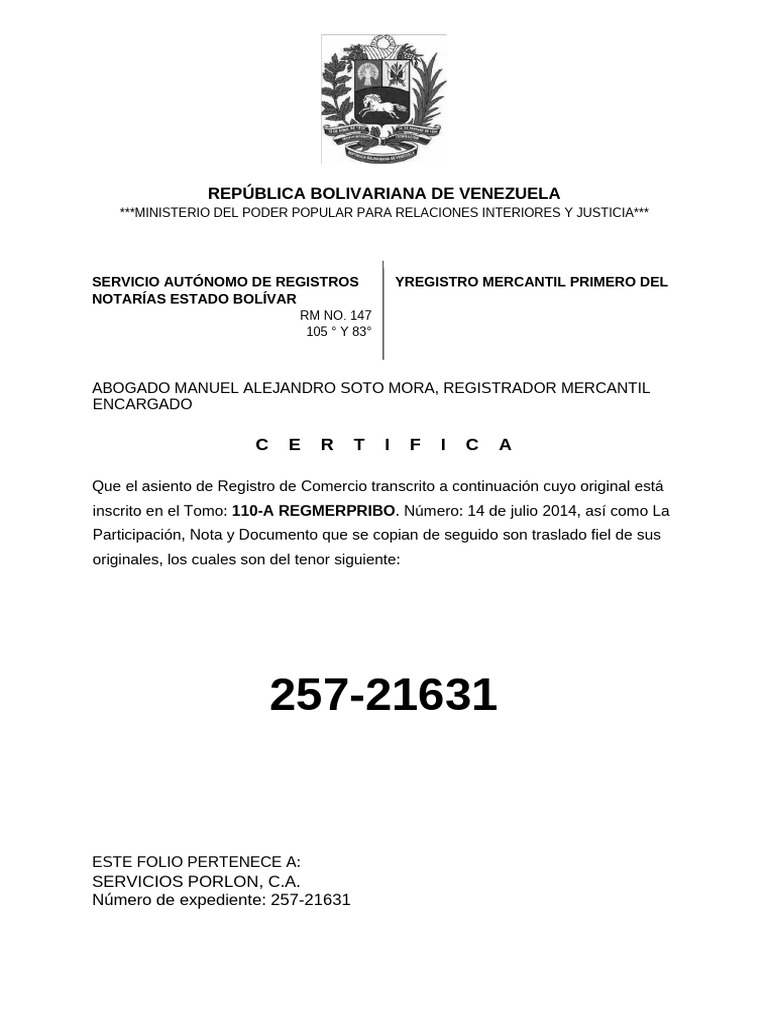 Acta-Constitutiva Compress | PDF | Venezuela | Documento de identidad