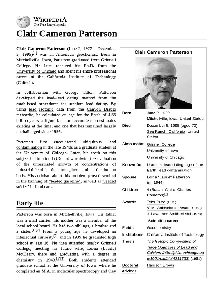 Clair Cameron Patterson | PDF