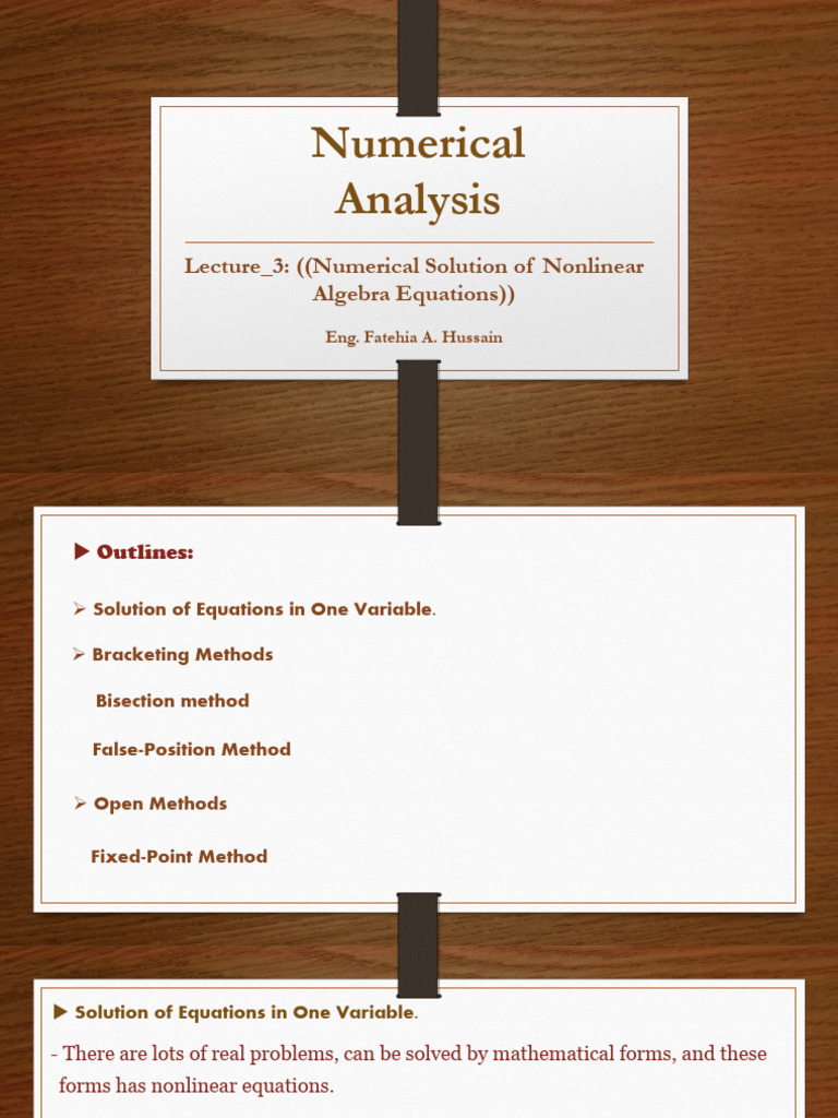 3 طرق تحليل عددي | PDF | Equations | Numerical Analysis