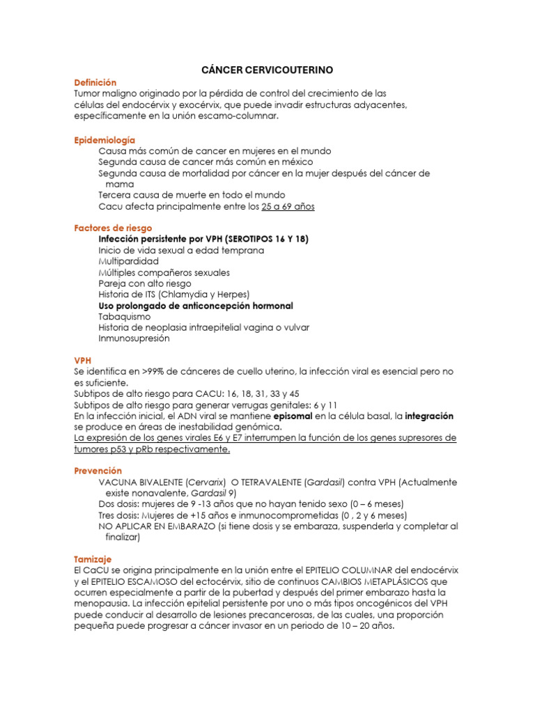 Cáncer Cervicouterino | PDF | Cáncer de cuello uterino | Enfermedades y trastornos