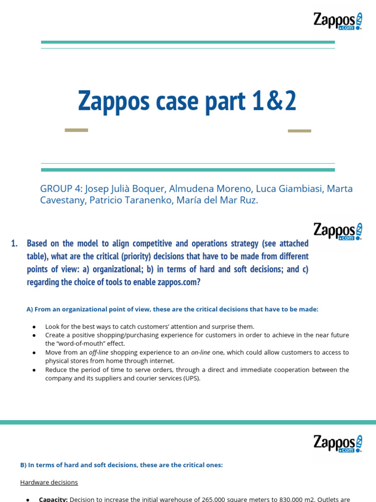 Zappos Case Study: Strategy & Operations | PDF | Zappos | Economies