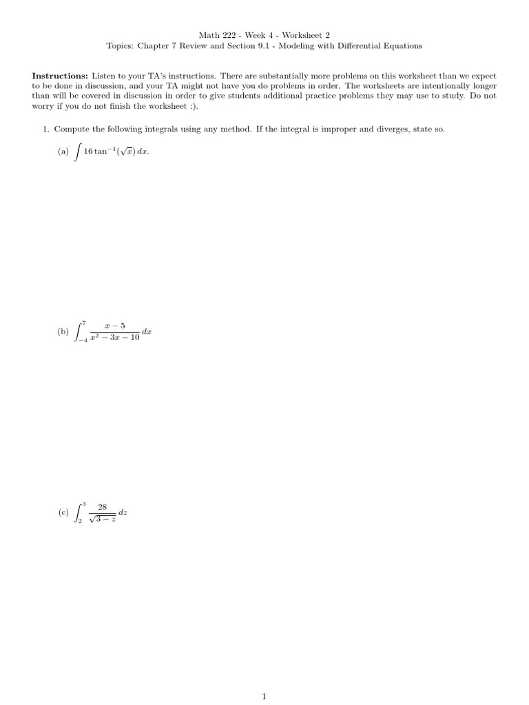 222-Wk4.2-Chp 7 and Sec.9.1 | PDF | Calculus | Mathematical Concepts