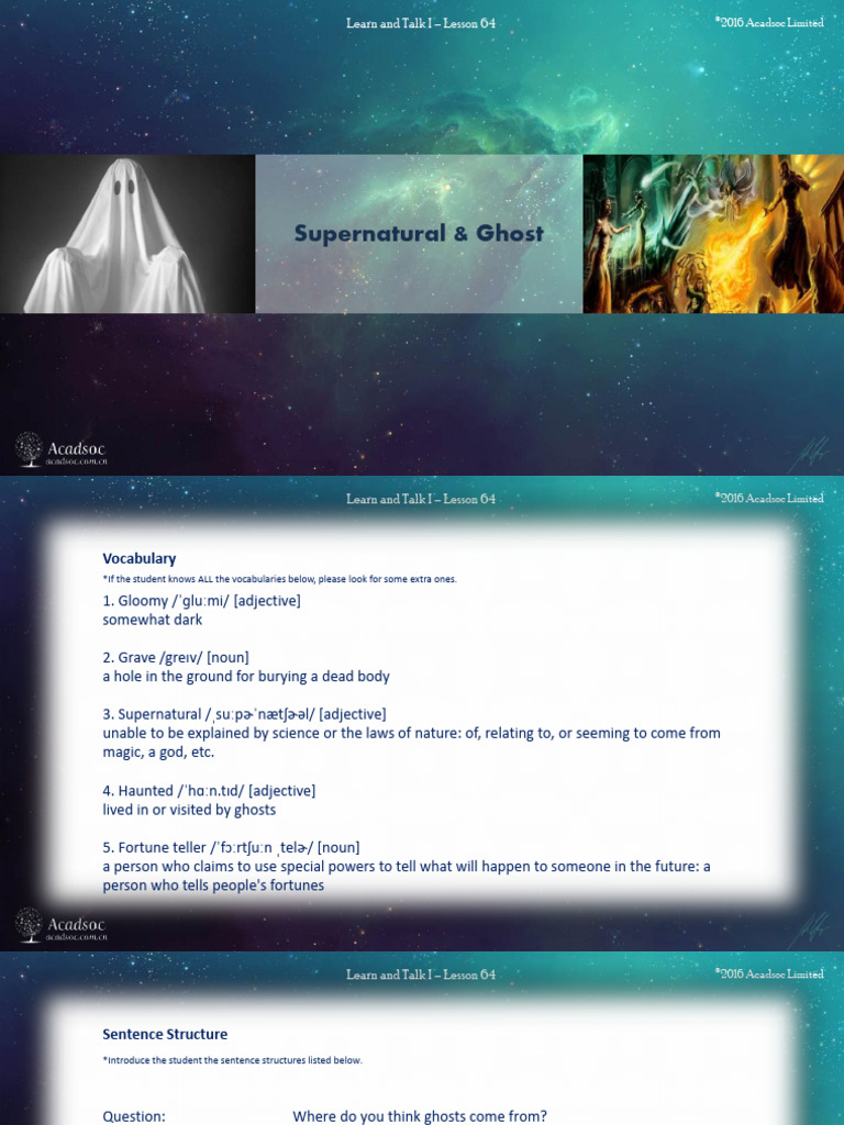 64 Supernatural and Ghosts | PDF | Ghosts | Grammar