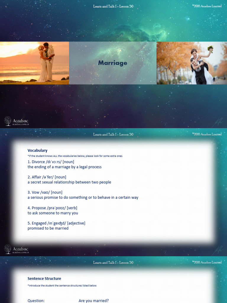 50 Marriage | PDF | Marriage | Grammar