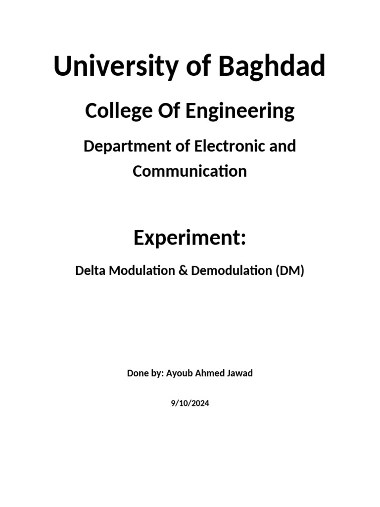 University of Baghdad Esp2 | PDF | Modulation | Electronic Engineering