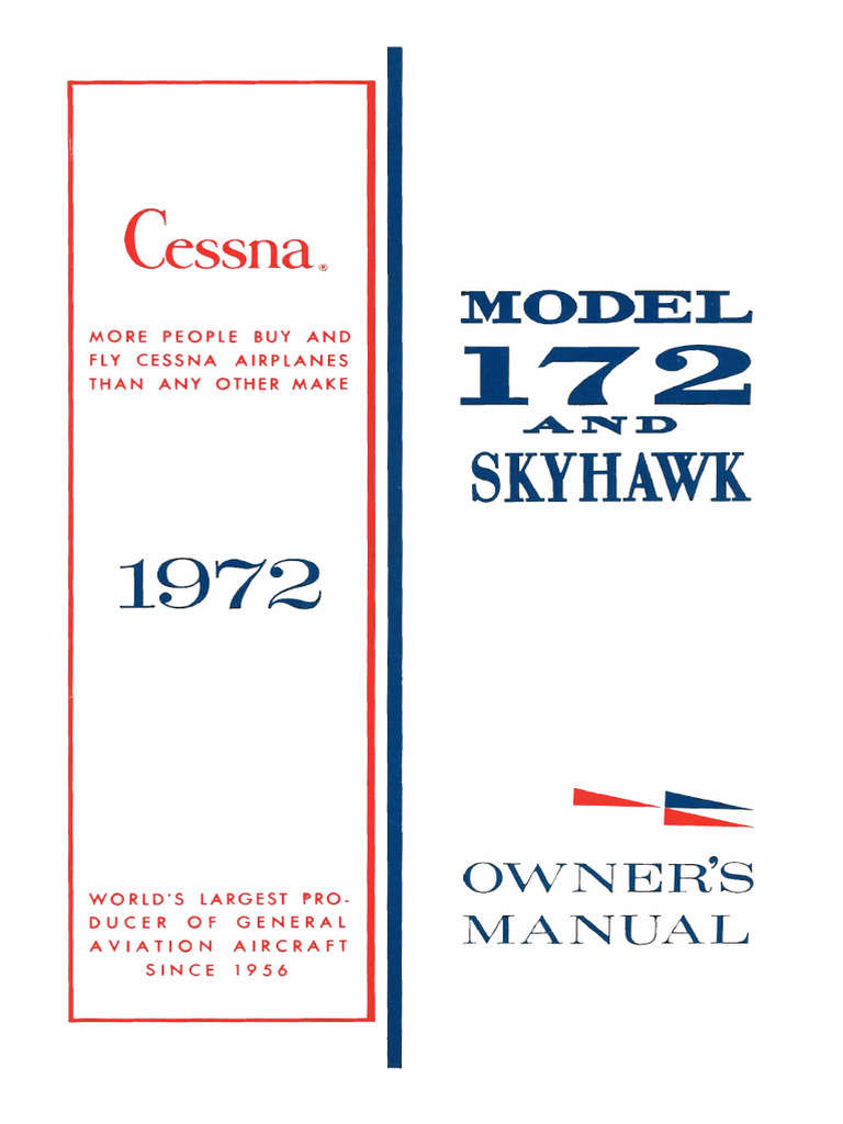 Cessna 172/Skyhawk 1972 Owner's Manual | PDF | Carburetor | Throttle