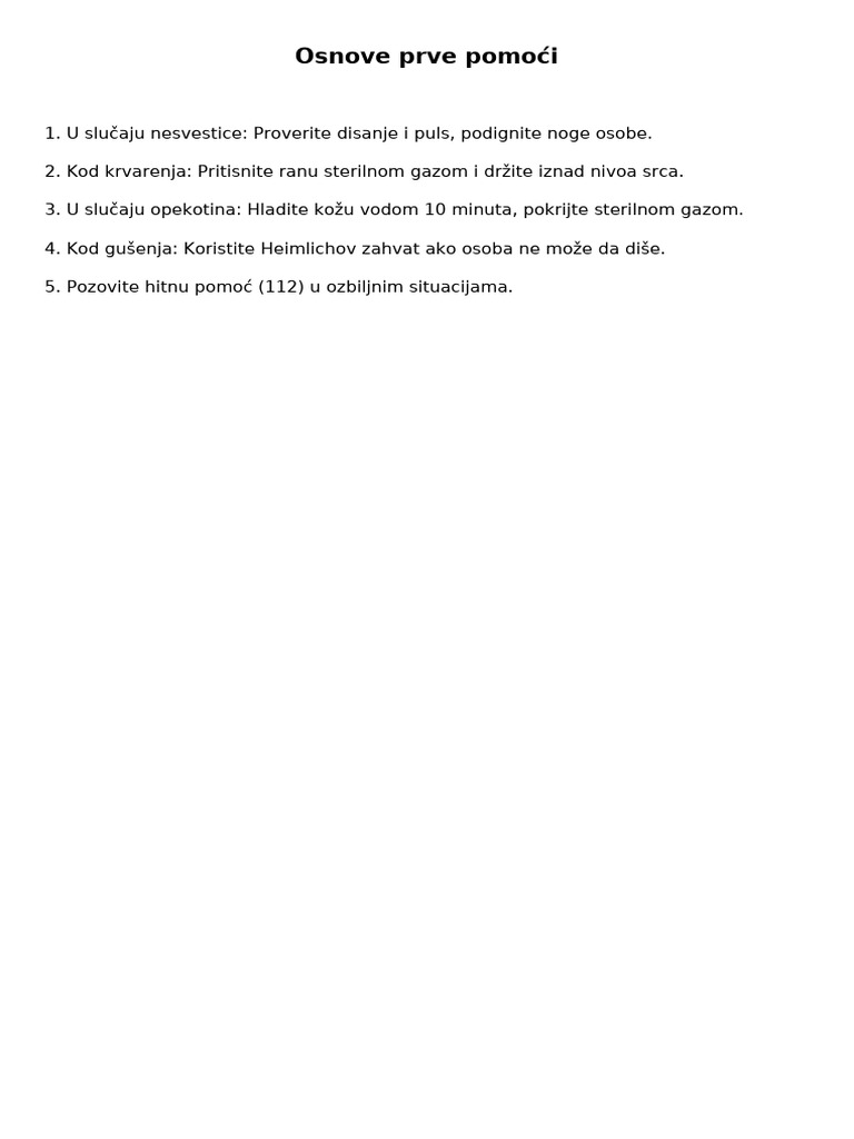 Prva Pomoc | PDF