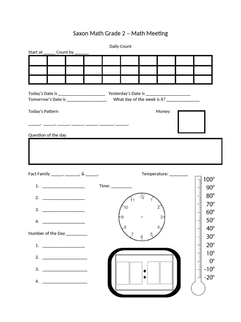 SaxonMathMeetingGrade2 1 | PDF
