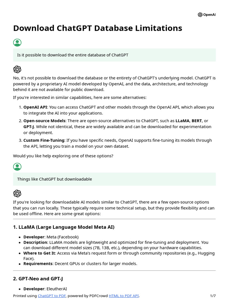 ChatGPT Database Limitations | PDF | Graphics Processing Unit | Artificial Intelligence