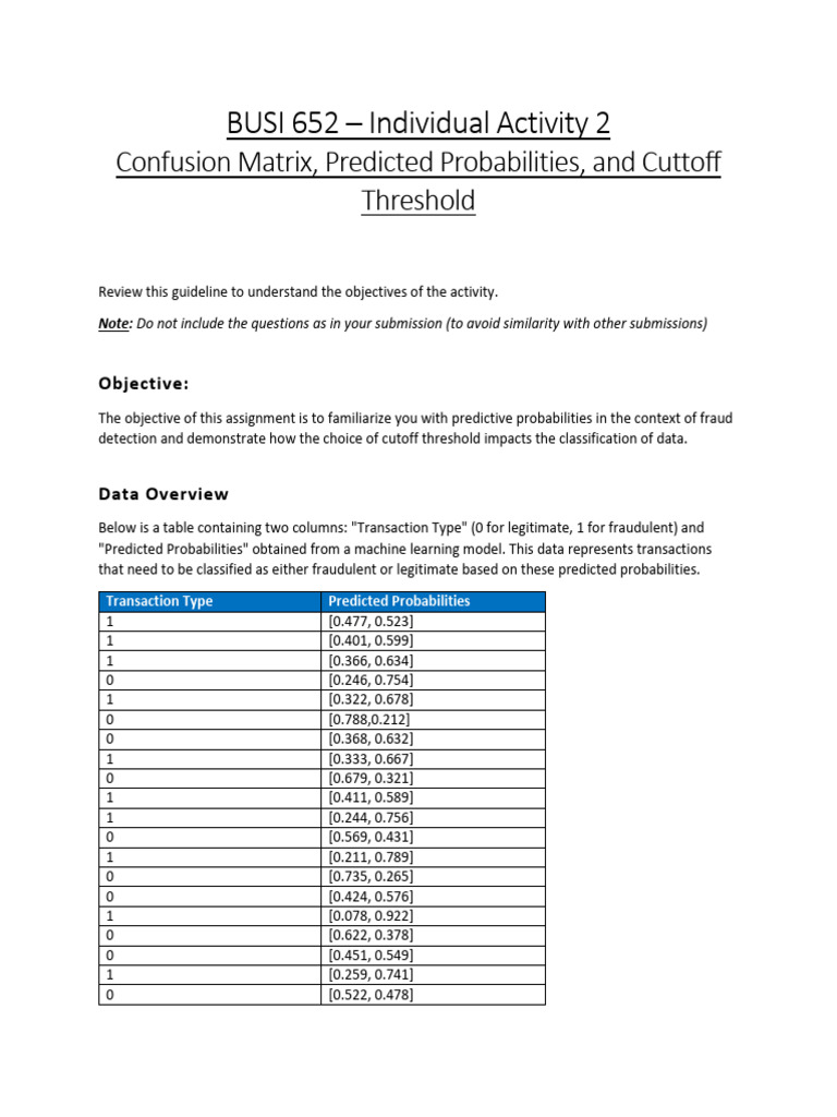 Fraud Detection: Cutoff Threshold Analysis | PDF | Statistical ...