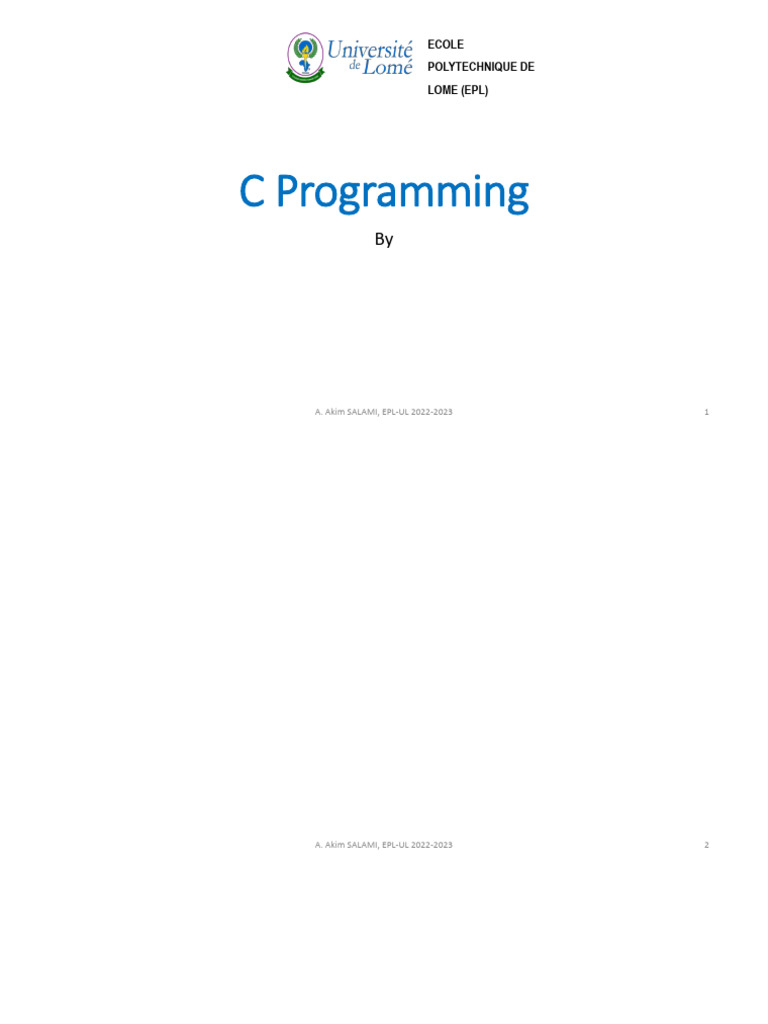 C Programming_Akim_chapitre_1 | PDF | Integer (Computer Science) | Computer Programming