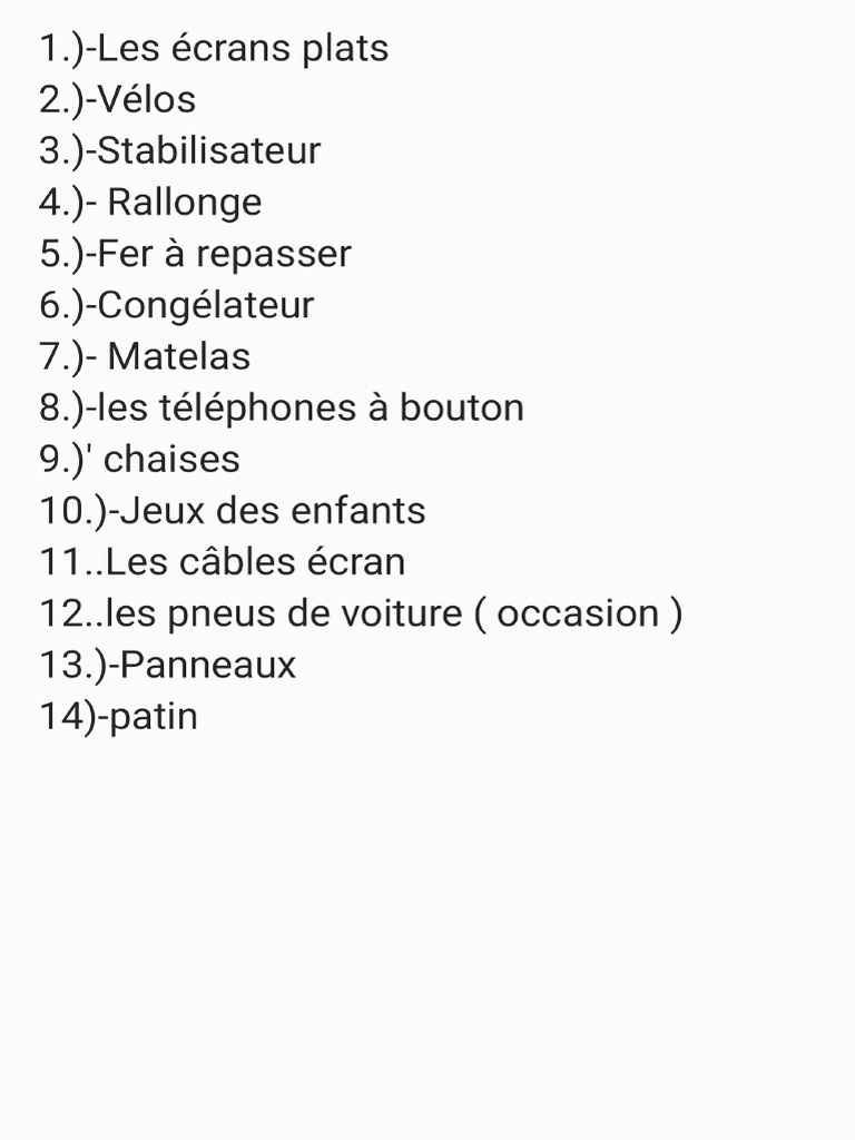 Les Marchandises Proposées _2025 | PDF