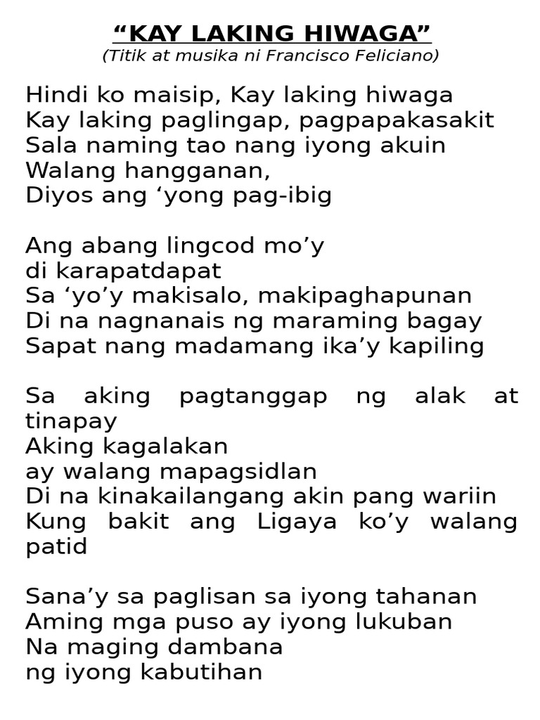 Kay Laging Hiwaga Lyrics | PDF