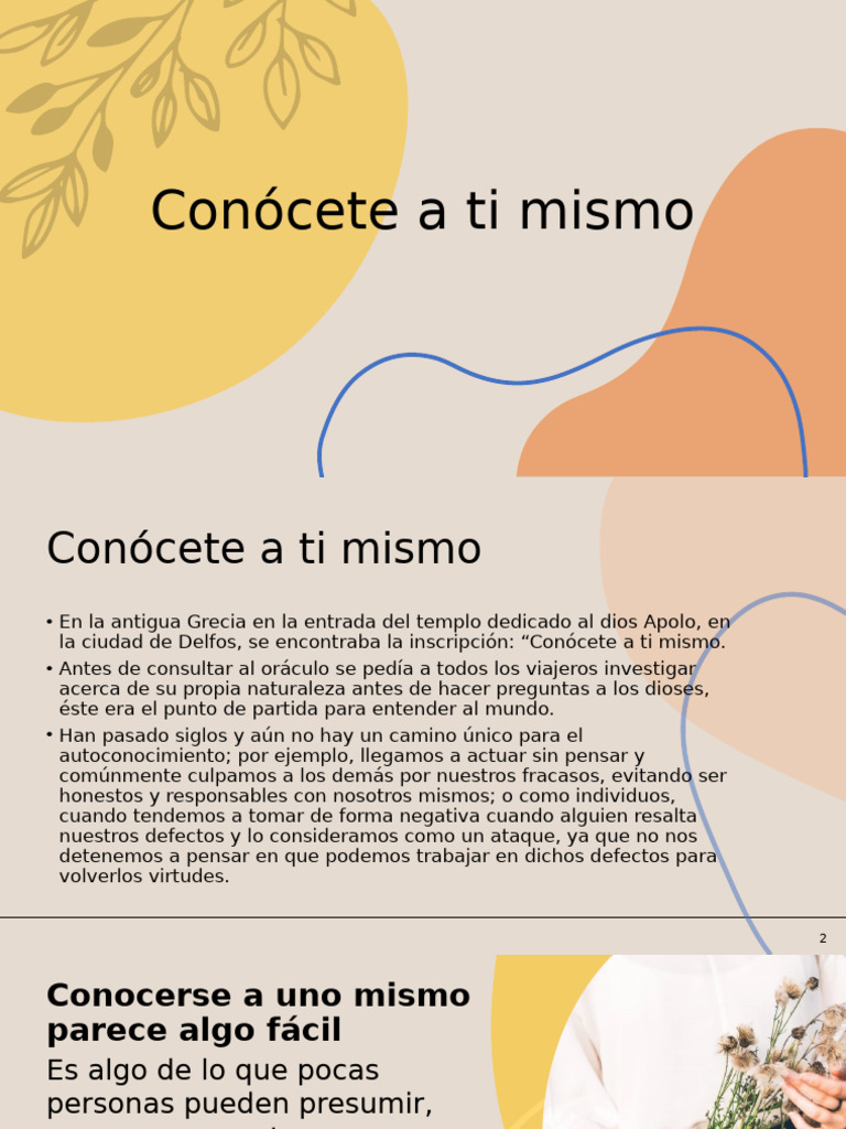 Conócete a ti mismo: Autoconocimiento esencial | PDF