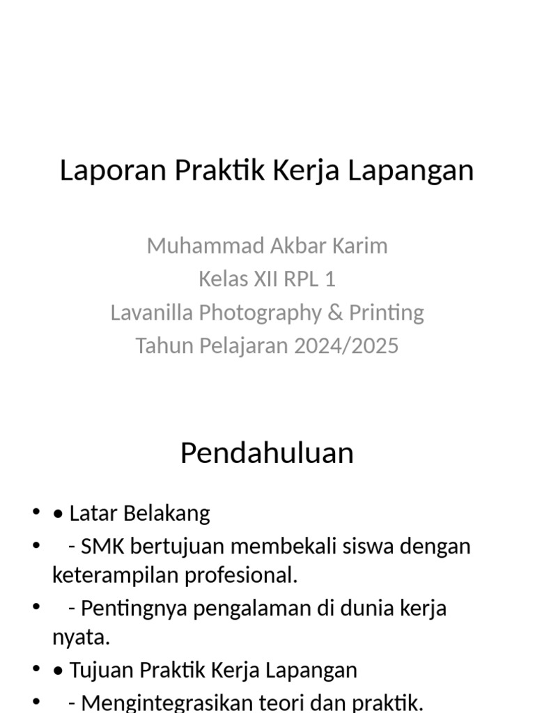 Laporan PKL Presentation | PDF