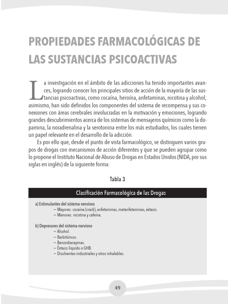 Propiedades Farmacológicas de Las Sustancias Psicoactivas | PDF | Benzodiazepinas | Dopamina