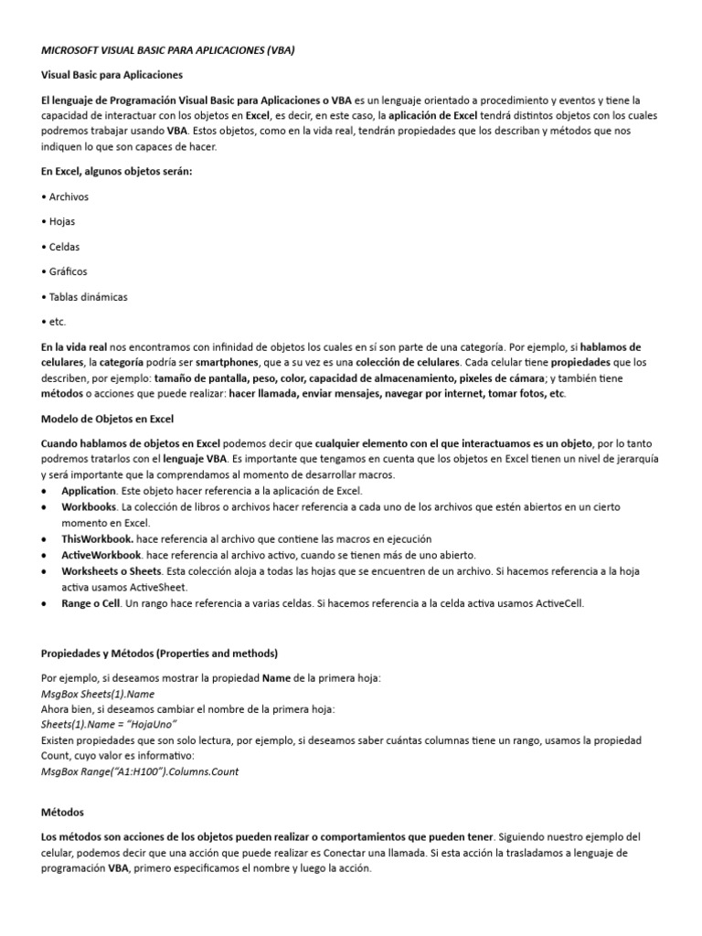 Introduccion a Visual Basic | PDF | Microsoft Excel | Visual Basic para Aplicaciones
