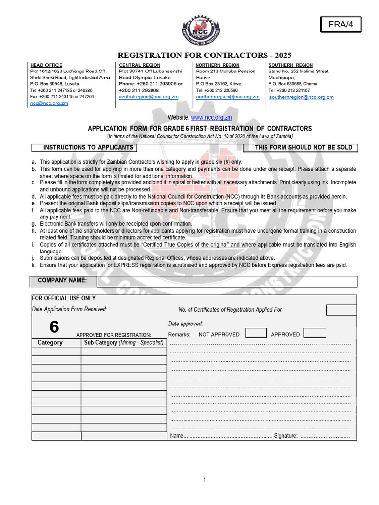2025 FIRST REGISTRATION FORM For Grade 6 Only | PDF | Infrastructure ...