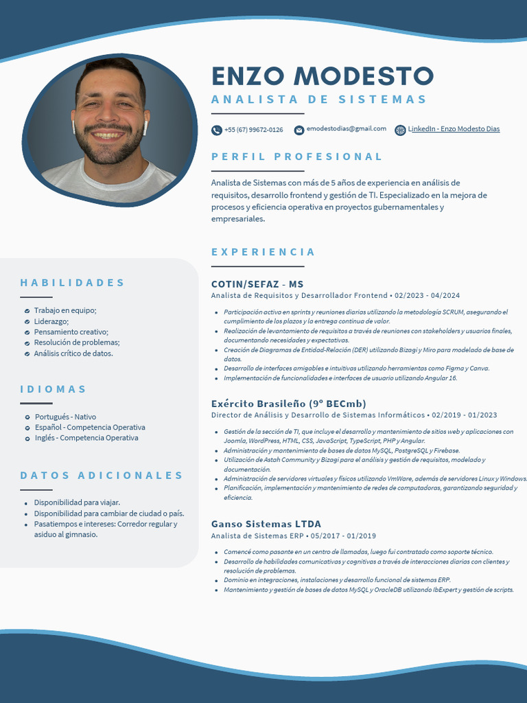 CV Enzo Es | PDF | Mi sql | Ingeniería de software