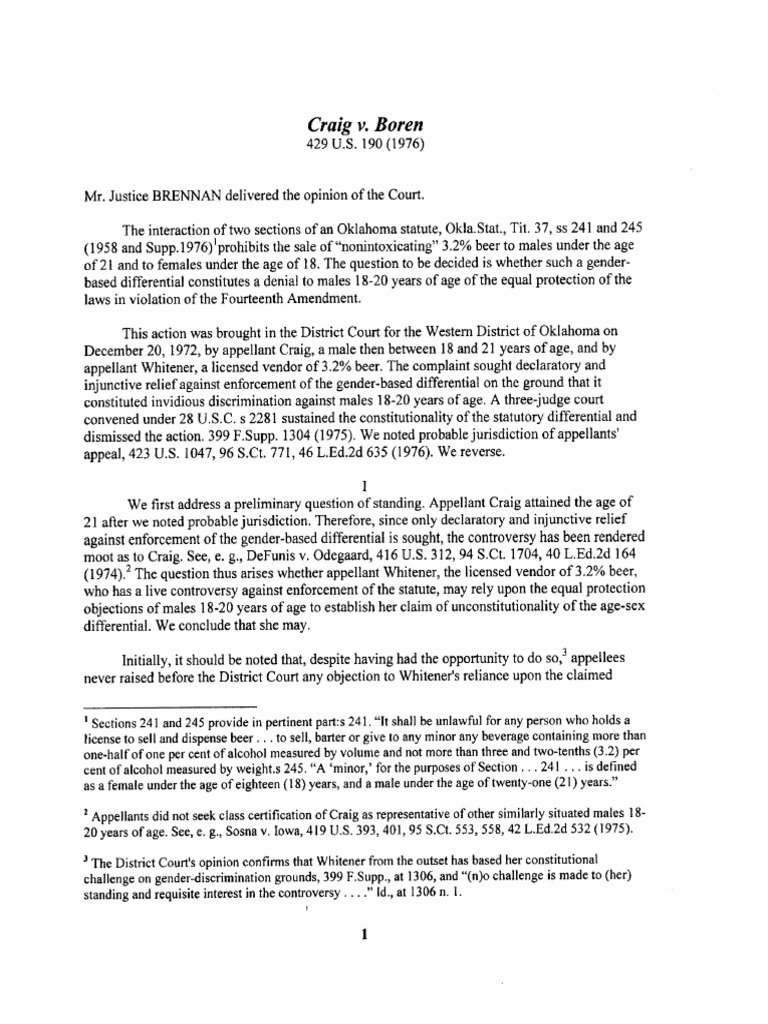 Craig v. Boren | PDF