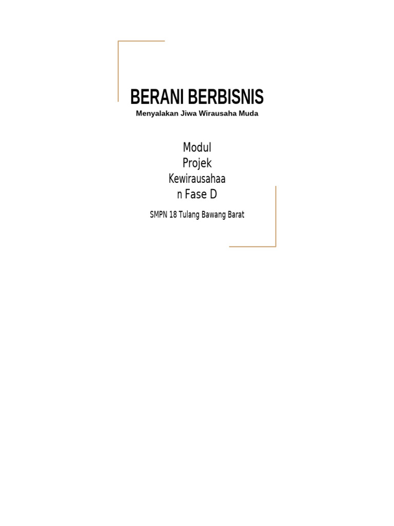 Modul P5 KWU BERANI BERBISNIS | PDF