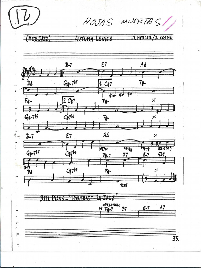 Autumn Leaves Pdf