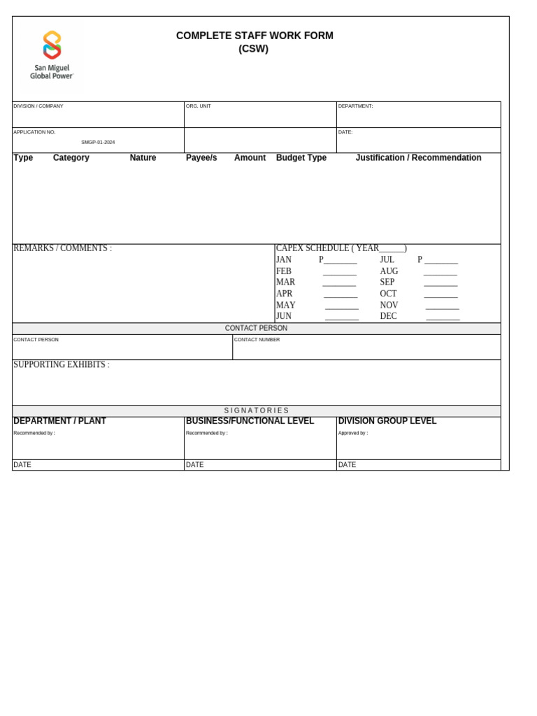 Smgp Csw Form | PDF | Bonds (Finance) | San Miguel Corporation
