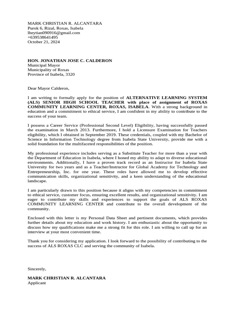 Letter of Intent ALS (1) | PDF