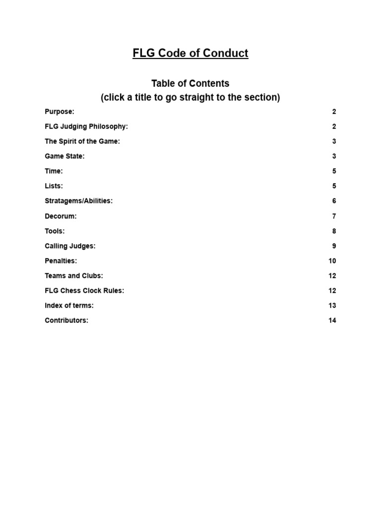 FLG Code of Conduct | PDF | Sports Rules And Regulations | Sports