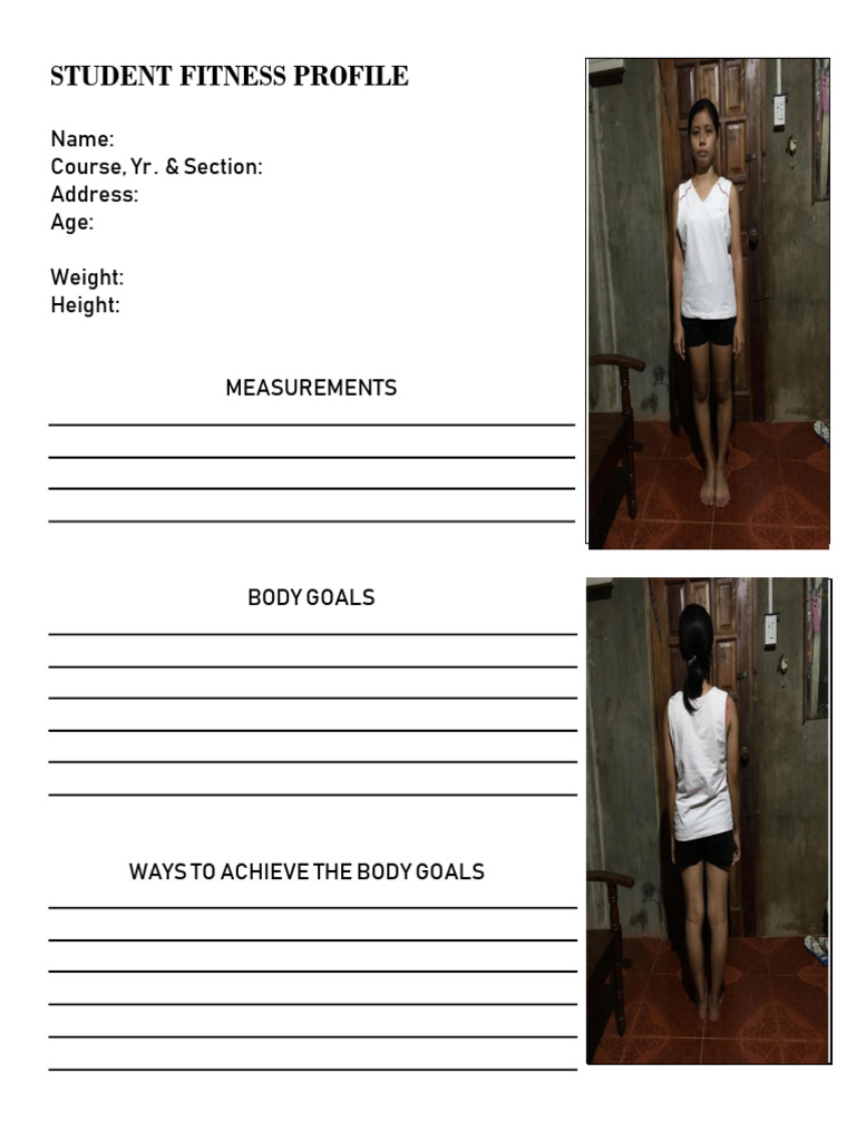 Student Fitness Profile Template | PDF