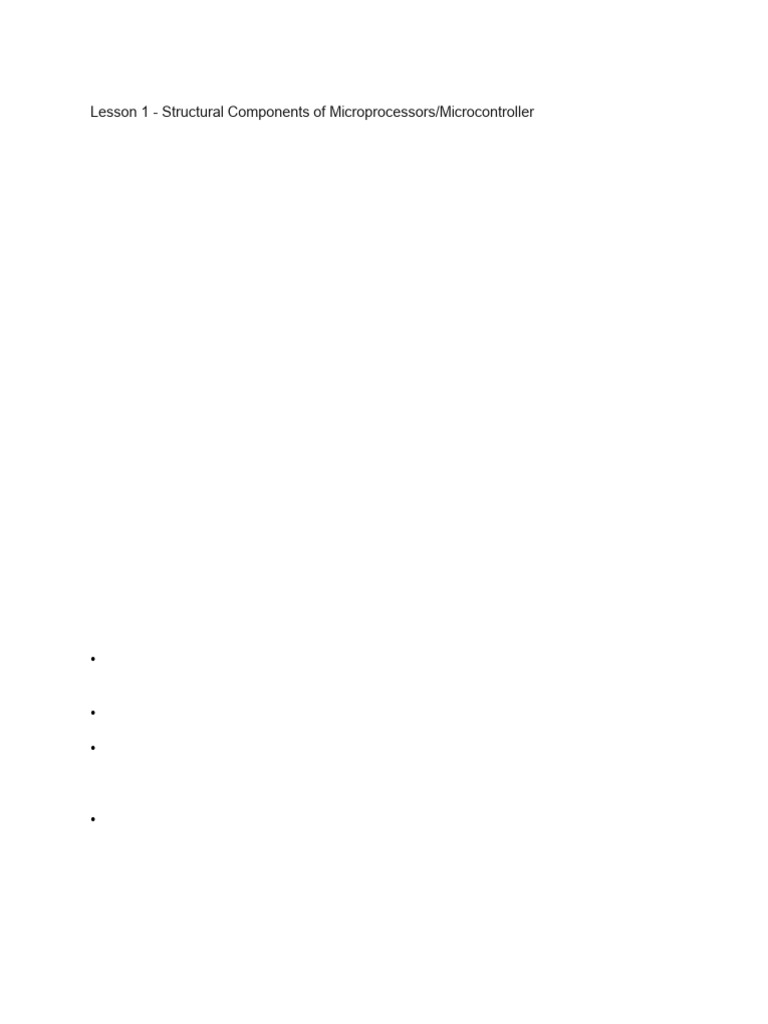 Lesson1 - Structural Components of Microprocessors - Microcontroller | PDF | Central Processing ...