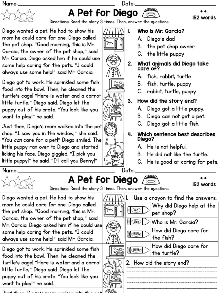 Pet Reading Comprehension Grade 2 | PDF | Animal Rights | Animal Welfare