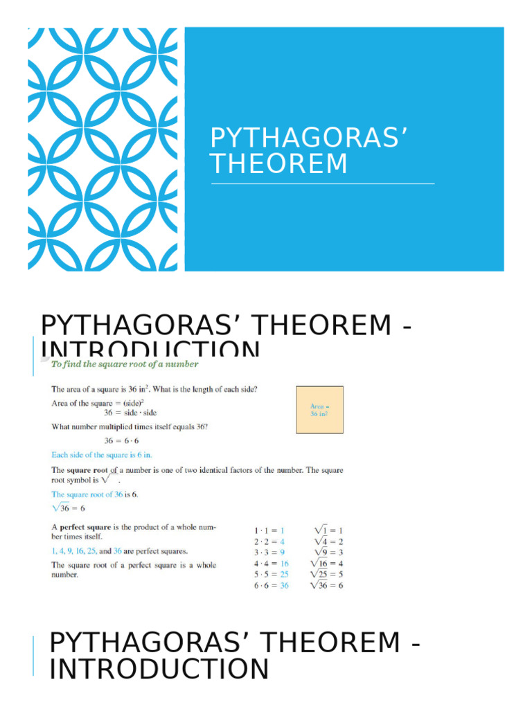 Geometry Pythagoras Theorem Pdf