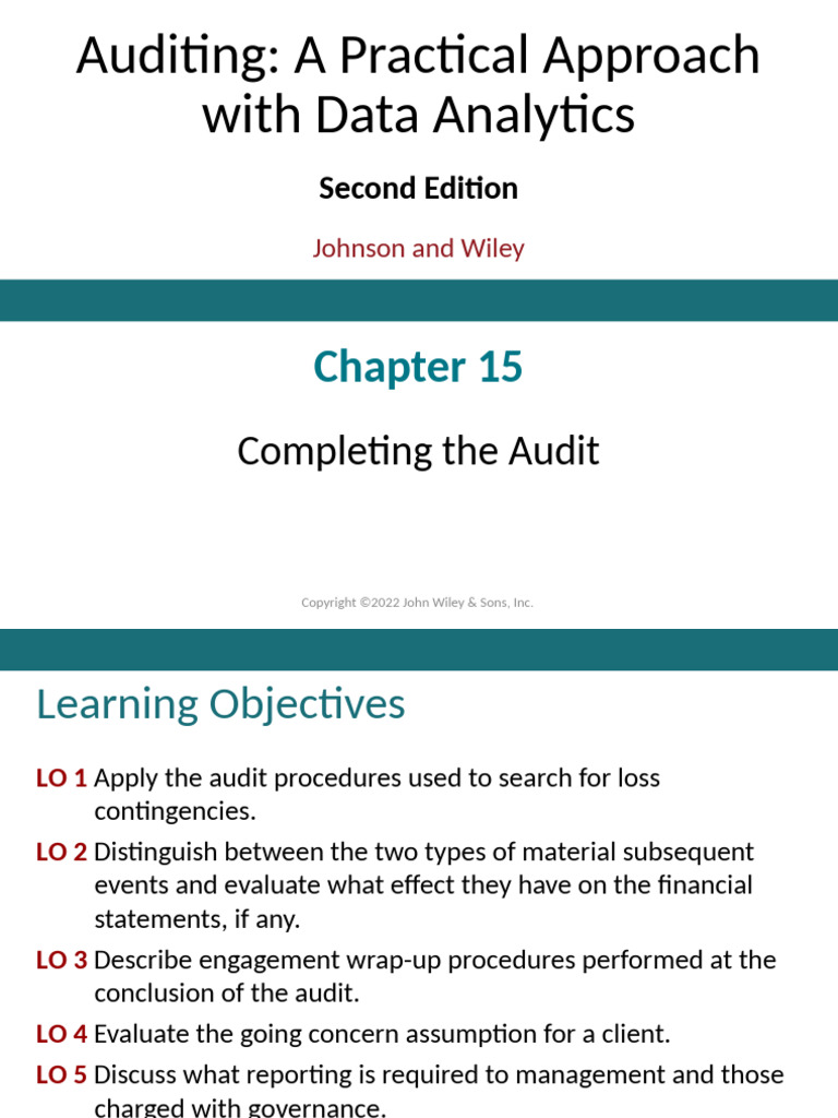 Johnson Auditing2e PPT Ch15 Final | PDF | Going Concern | Audit